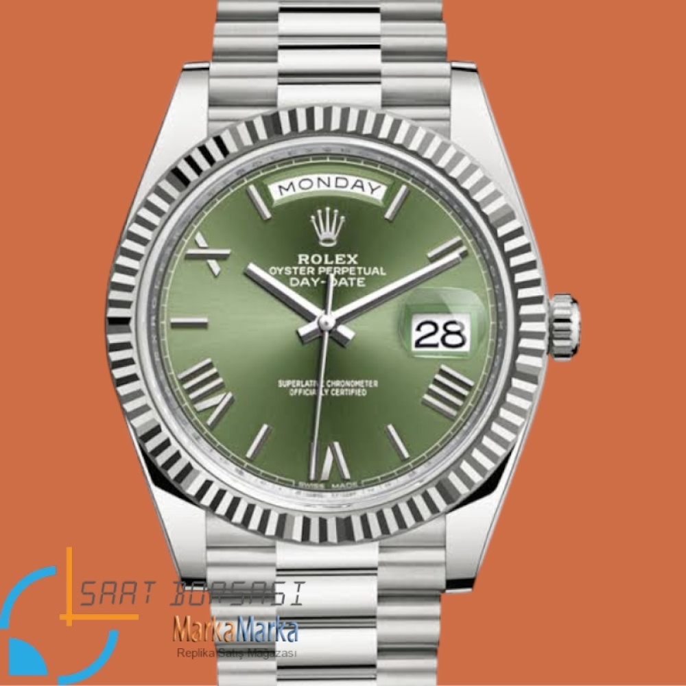 Rolex Day-Date Silver Olive Green 228239 3255